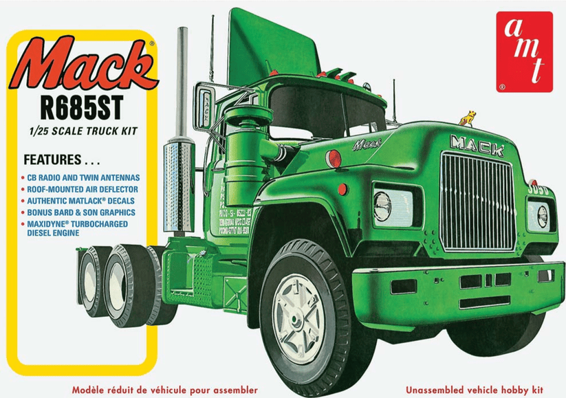 AMT 1/25 Mack R685ST Semi Tractor Truck 1/25 Plastic Kit – Lazy Modeller